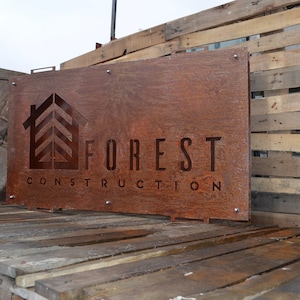 Custom Rusted Corten Steel Business Sign: Personalized Metal Signage - Etsy