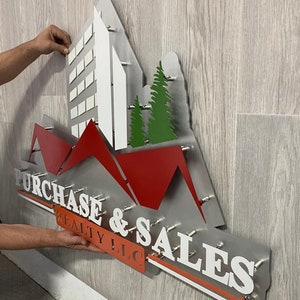 Custom 3D Metal Logo Sign, Layered Business Signage - Etsy