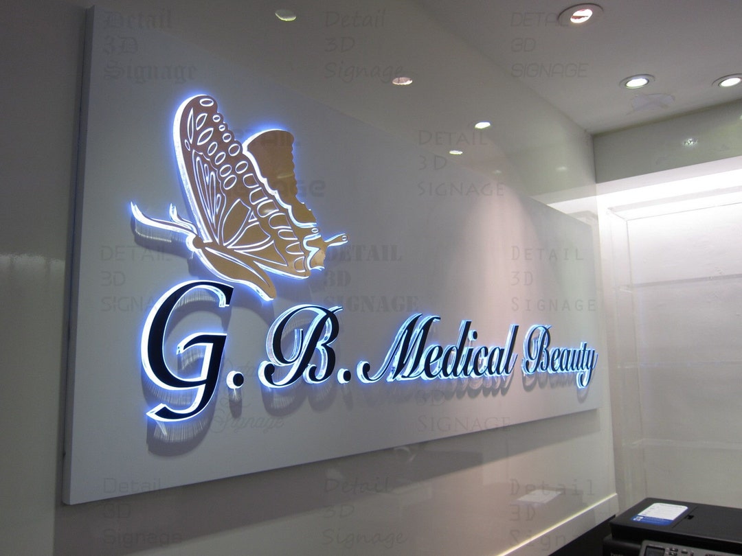 Push Through Signs,backlit Sign, 3d Wall Logo, Office Sign, Signage for ...