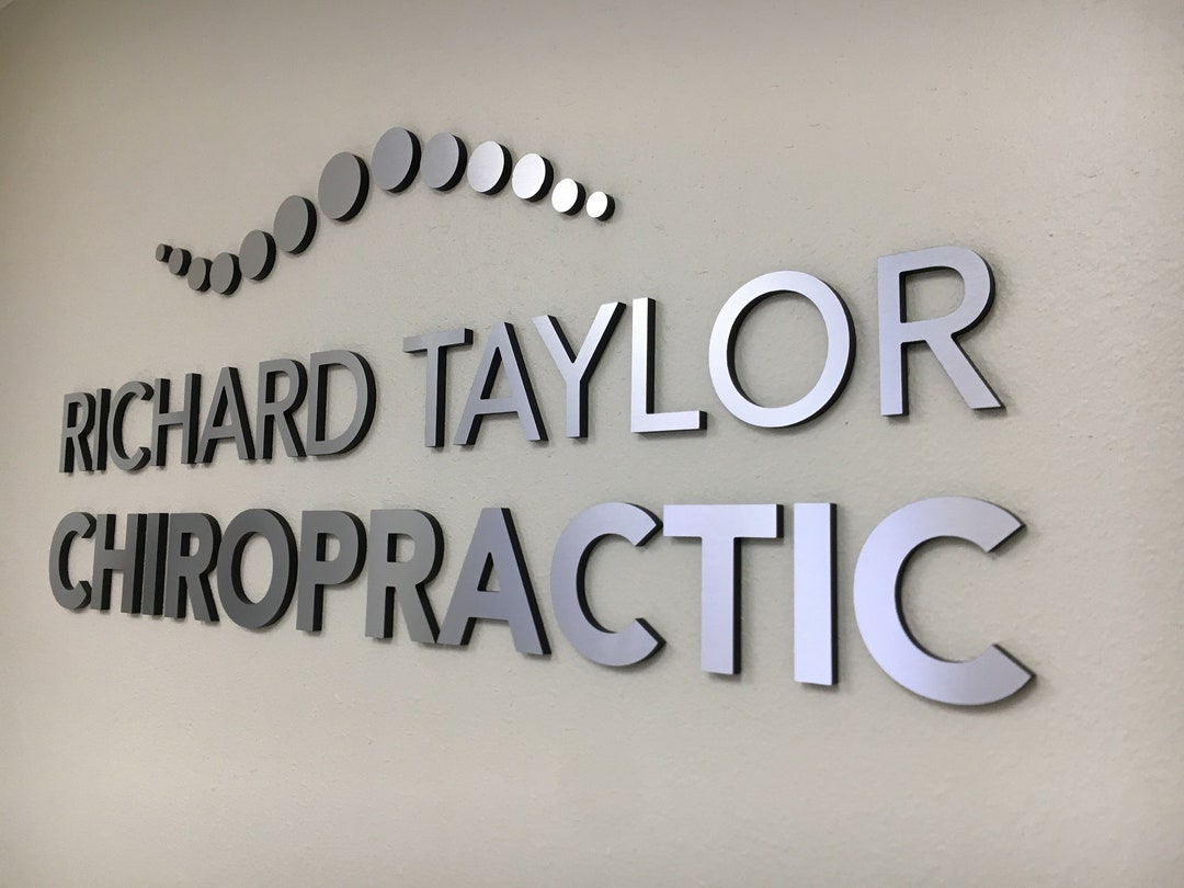 Chiropractic Sign,custom 3D Sign for an Office Lobby, Brushed Logo Sign ...