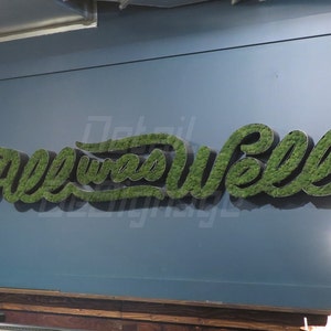 Wall Moss Letters Office Sign, Interiors Vertical Moss Art, Natural ...