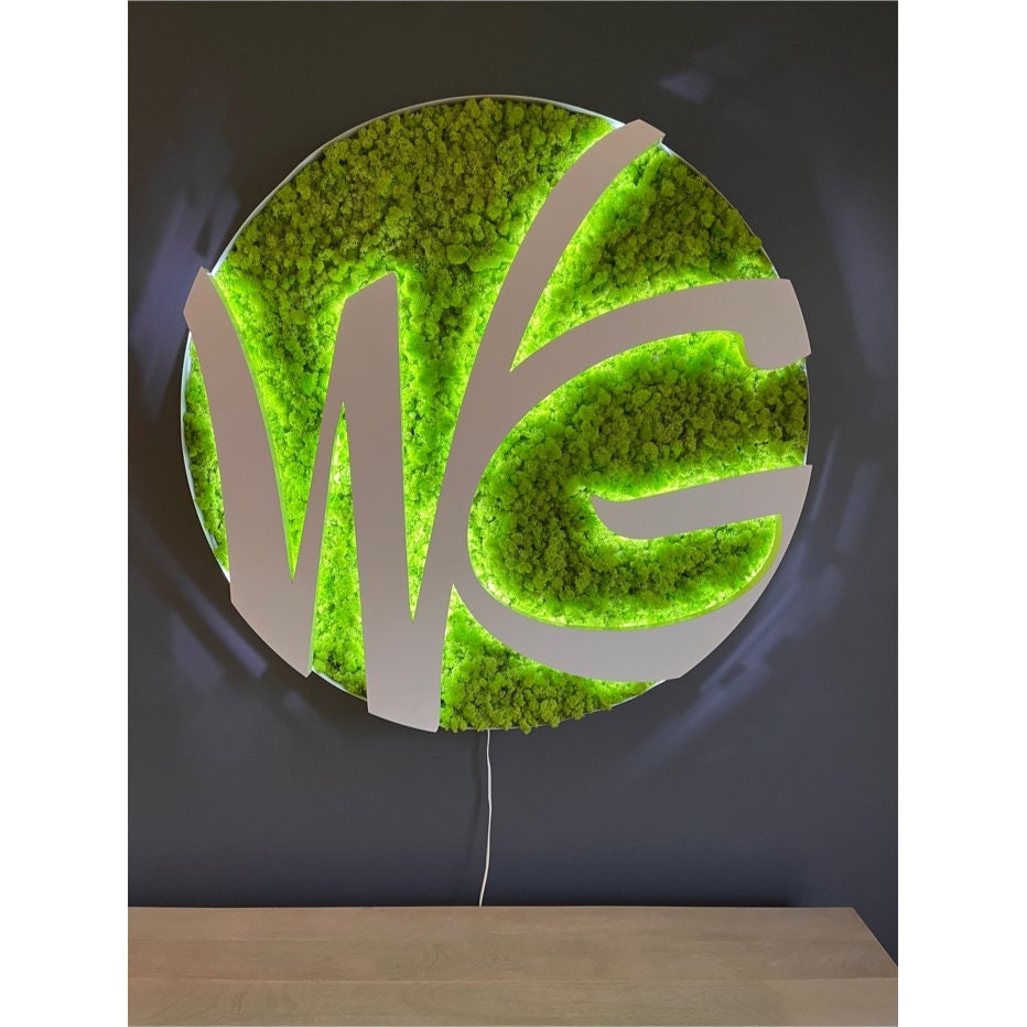 Moss Wall Art Sign,moss Logo,moss Wall, Office Moss Sign,custom Moss ...