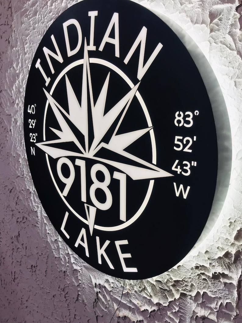 Custom Backlit Round Logo Sign: 3D Hollow Lightbox - Etsy