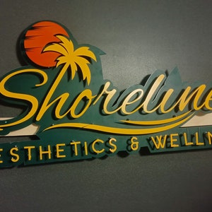 3D Layered Metal Logo Sign: Custom Laser Cut Business Signage - Etsy