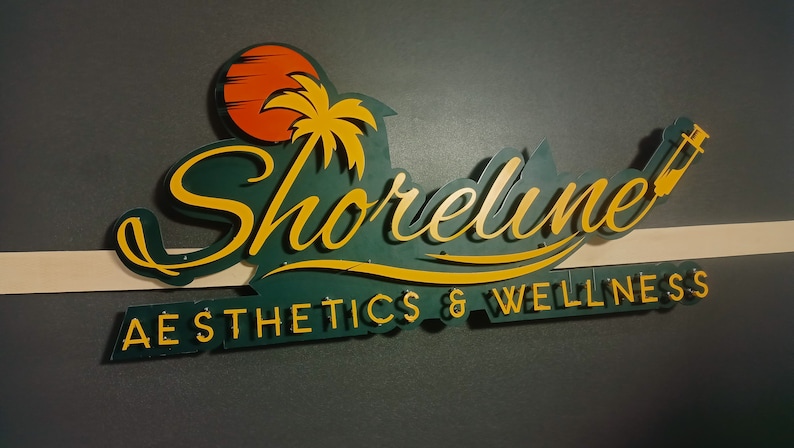 3D Layered Metal Logo Sign: Custom Laser Cut Business Signage - Etsy