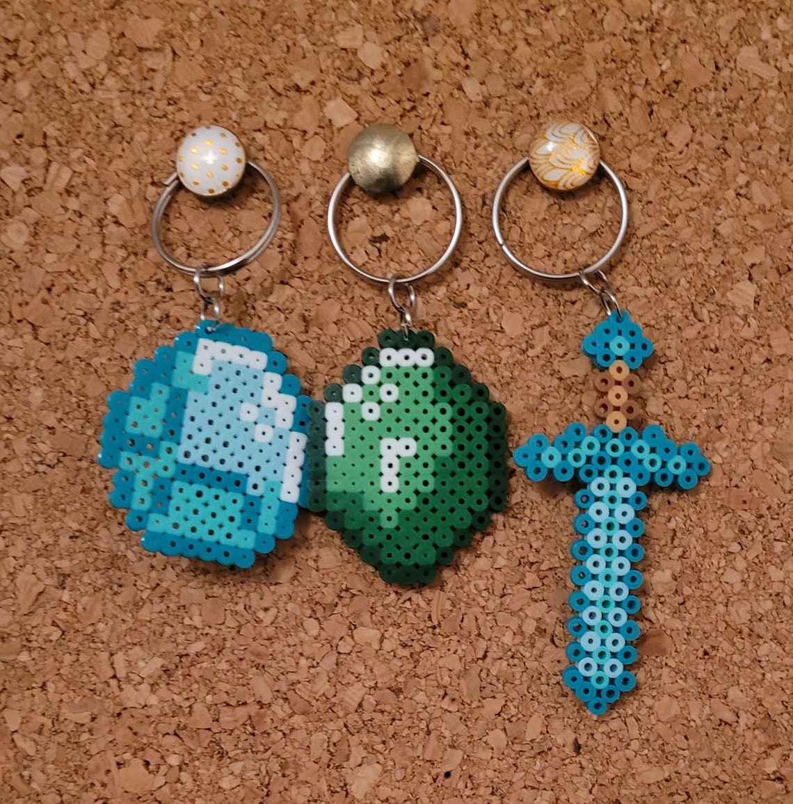Minecraft Emerald Diamond Sword Pixel Art | Etsy