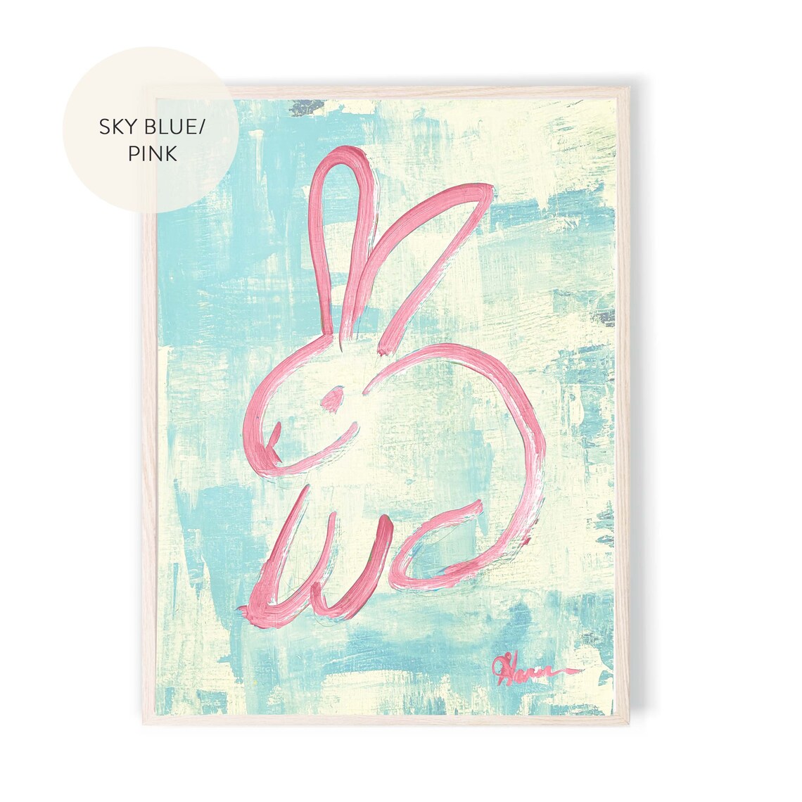 Choose Your Color Bunny Art Print Abstract Rabbit Wall Decor - Etsy