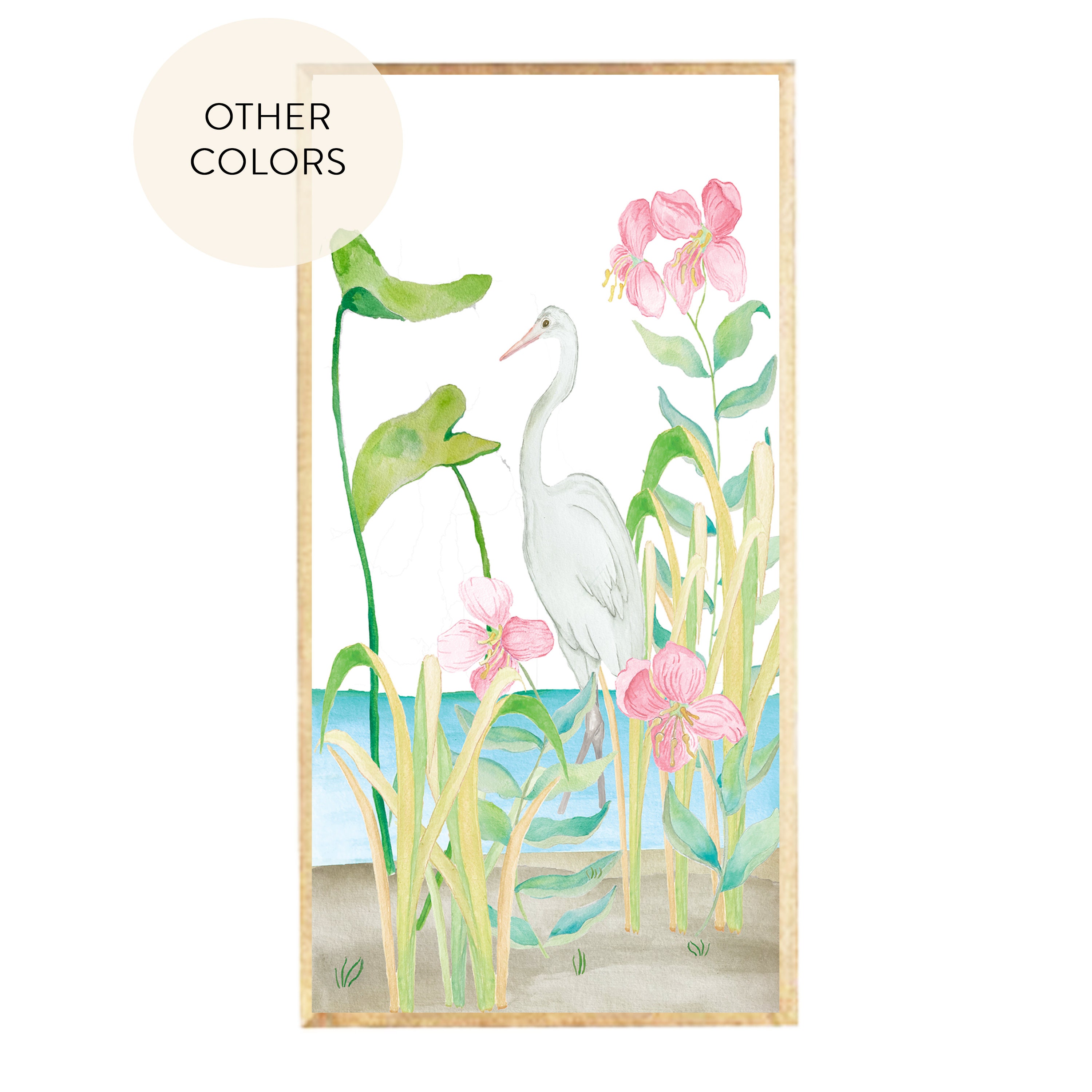 Choose Your Color Original White Egret Print Watercolor - Etsy