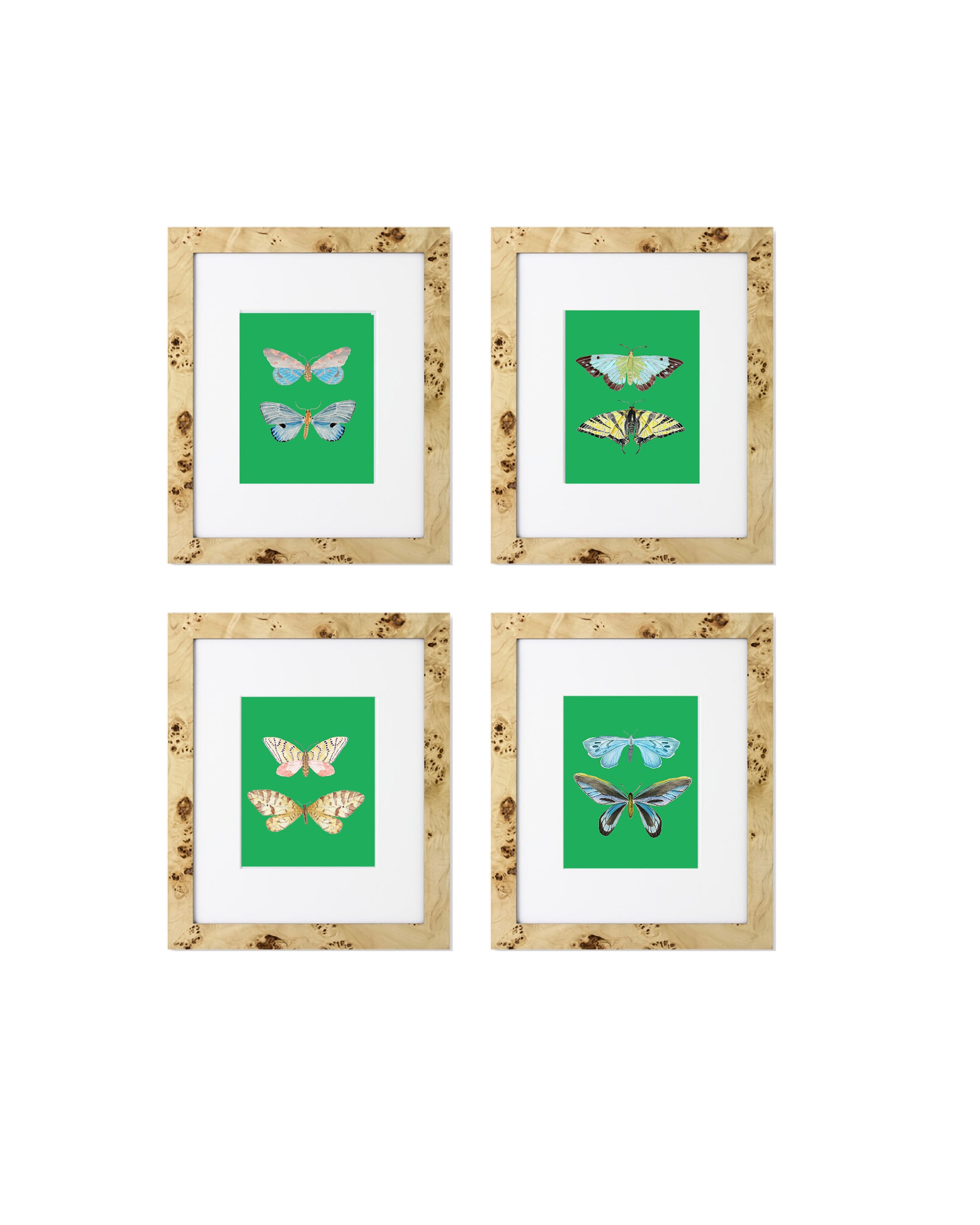 Set of Four Butterfly Pair Prints | Watercolor Butterflies | Preppy ...
