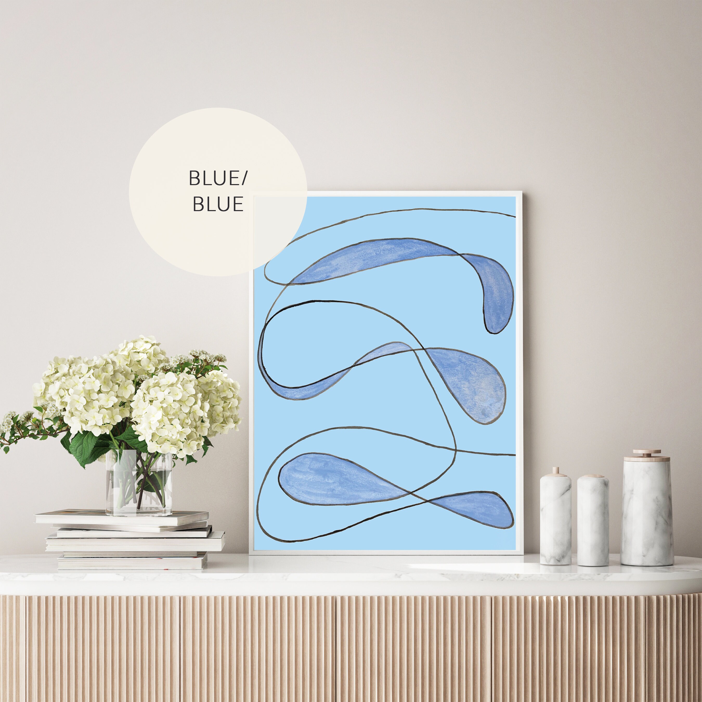 CUSTOM COLOR One Line Drawing Original Art Print Scribble Art Modern ...