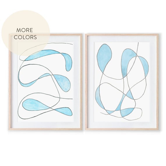 CUSTOM COLOR Original ABSTRACT Art Print One Line Wall Art | Etsy