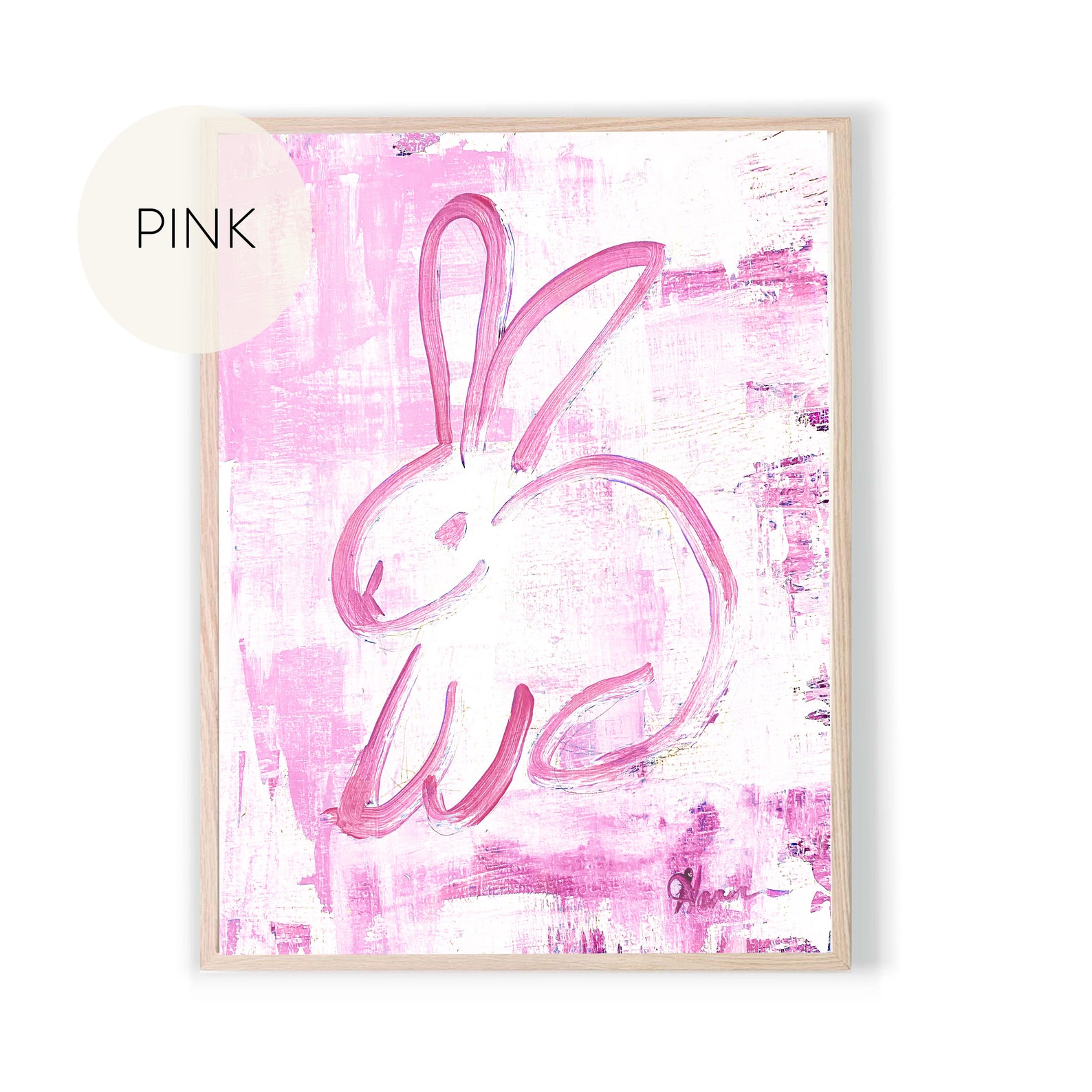 Choose Your Color Bunny Art Print Abstract Rabbit Wall Decor - Etsy
