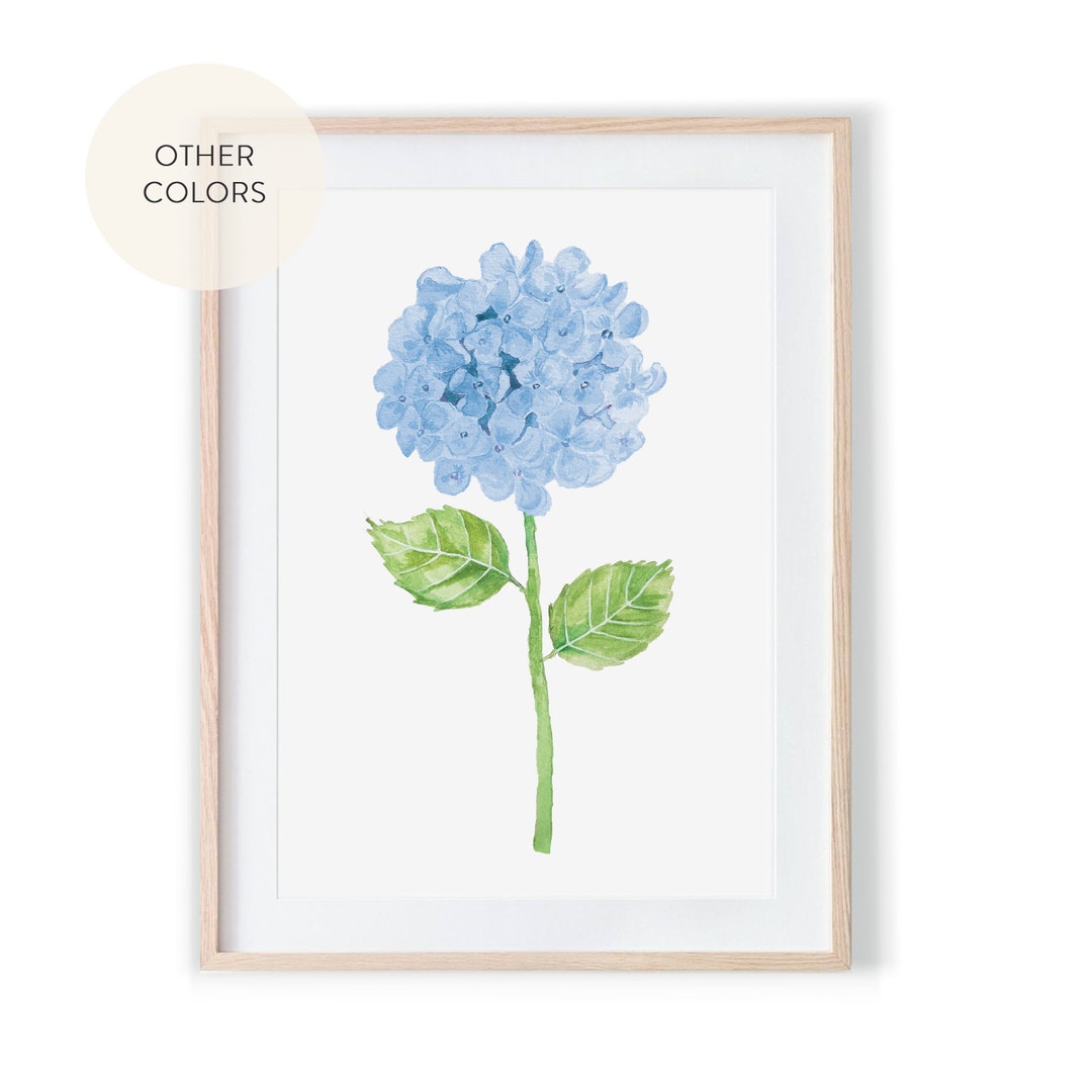 Hydrangea Print | Watercolor Hydrangea Wall Art | Botanical Decor ...