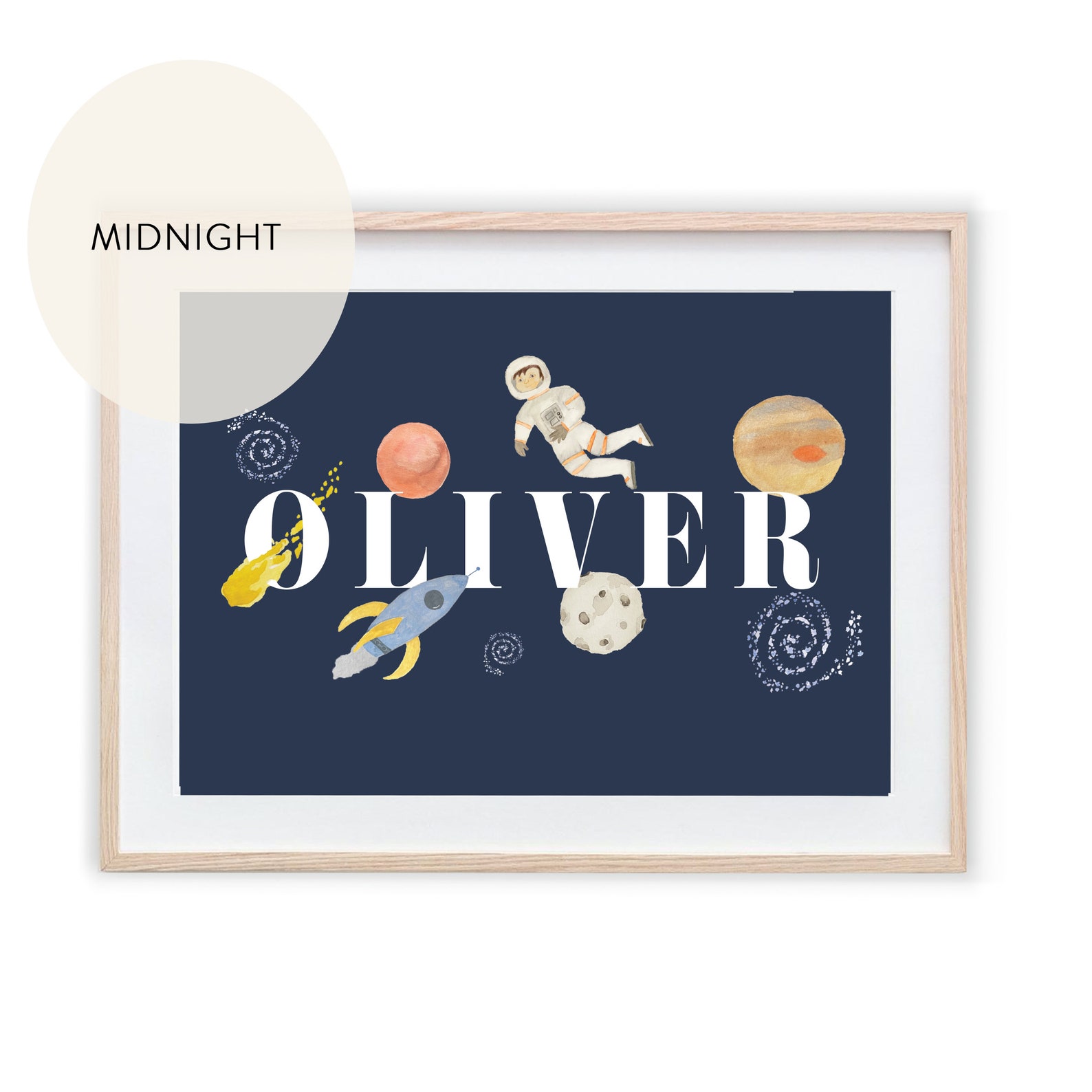 PERSONALIZED Space Name Wall Art Outer Space Nursery Wall - Etsy