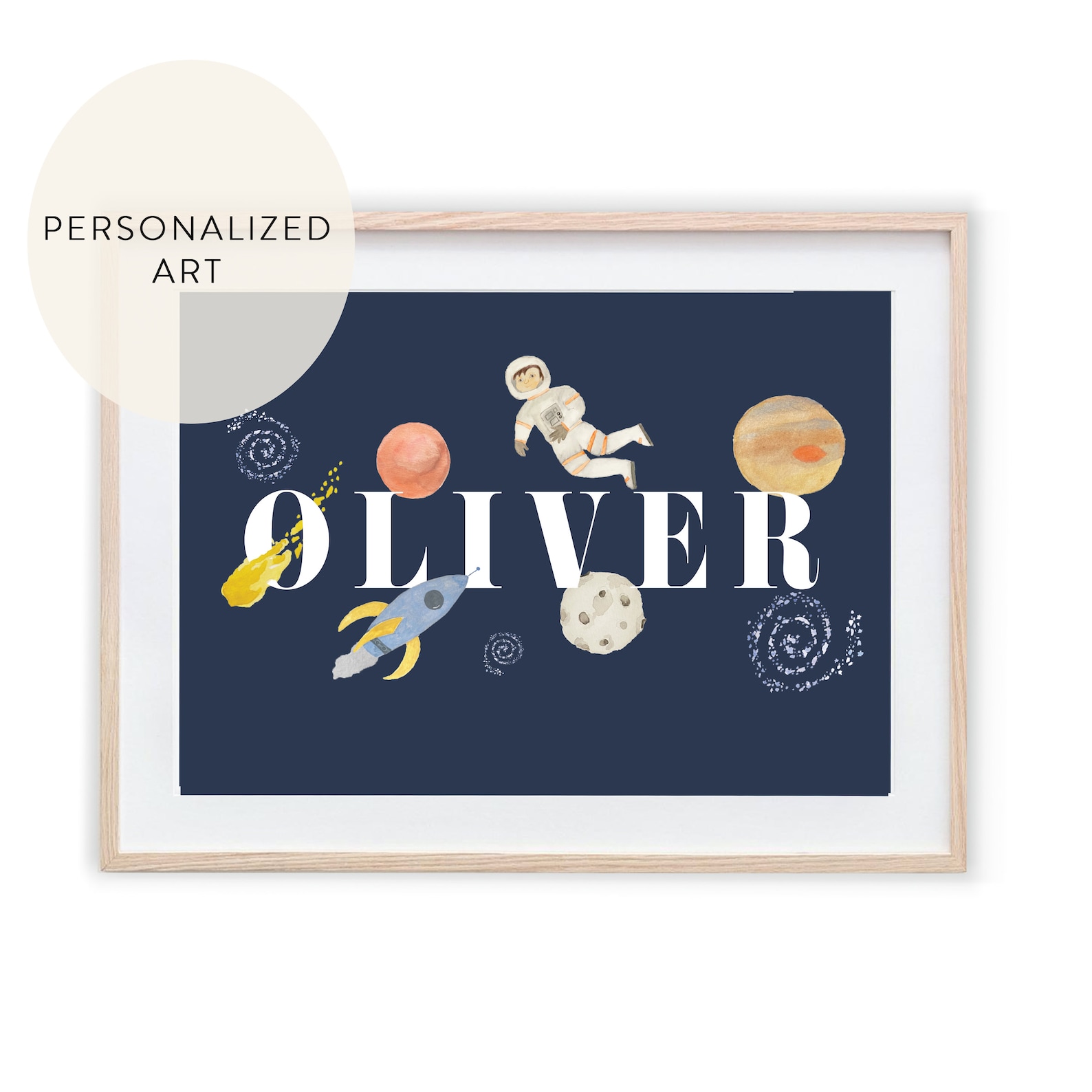 PERSONALIZED Space Name Wall Art, Outer Space Nursery Wall Art ...