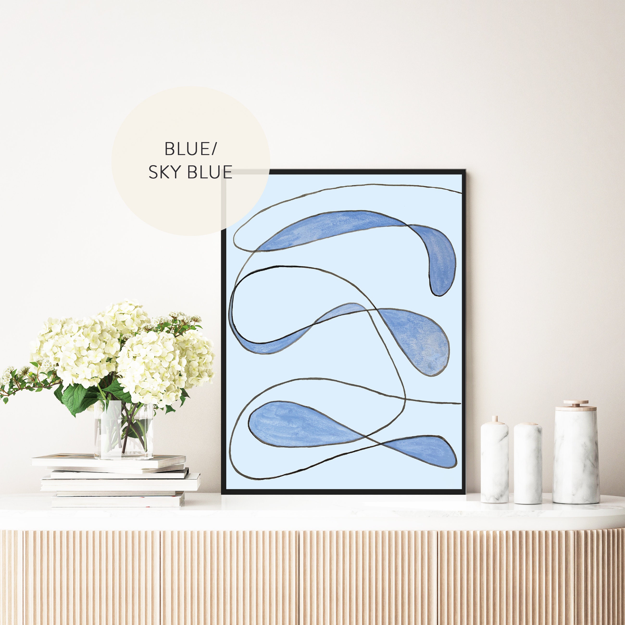 CUSTOM COLOR One Line Drawing Original Art Print Scribble - Etsy