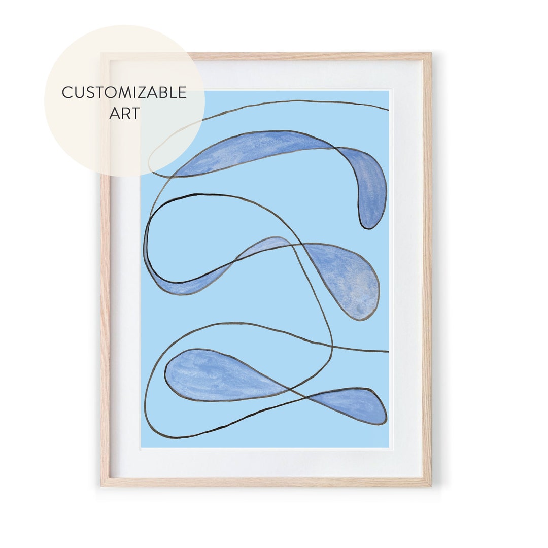 CUSTOM COLOR One Line Drawing Original Art Print | Scribble Art ...