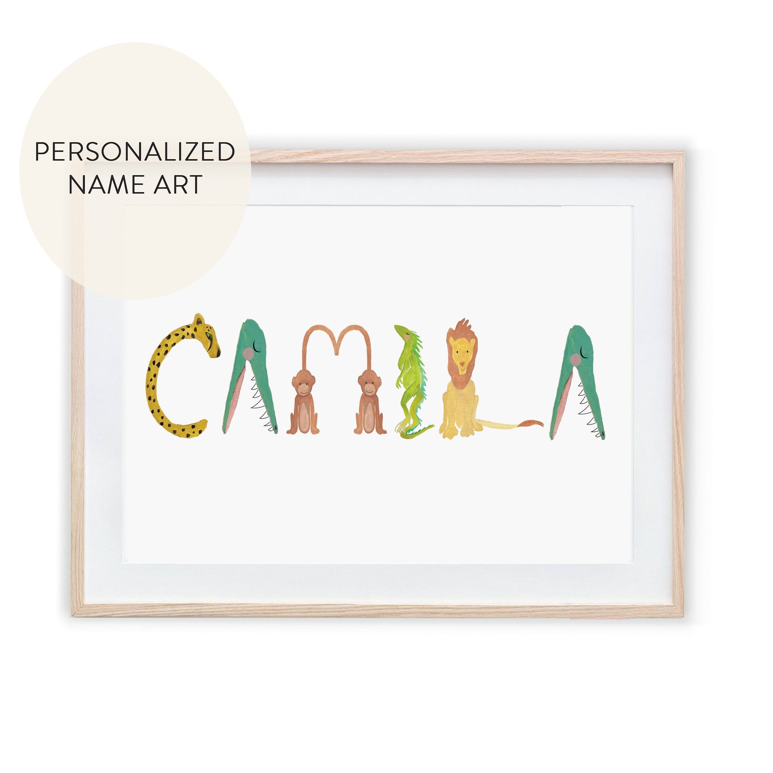 PERSONALIZED NAME Wall Art Personalized Nursery Wall Art Zoo - Etsy