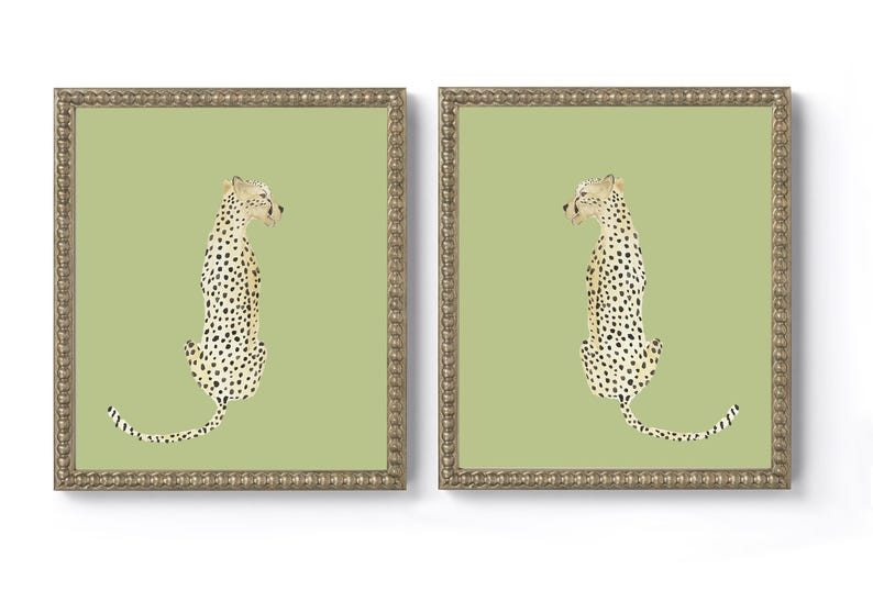 Set of Cheetah Wall Art Prints Unframed | Palm Beach Decor | Preppy ...