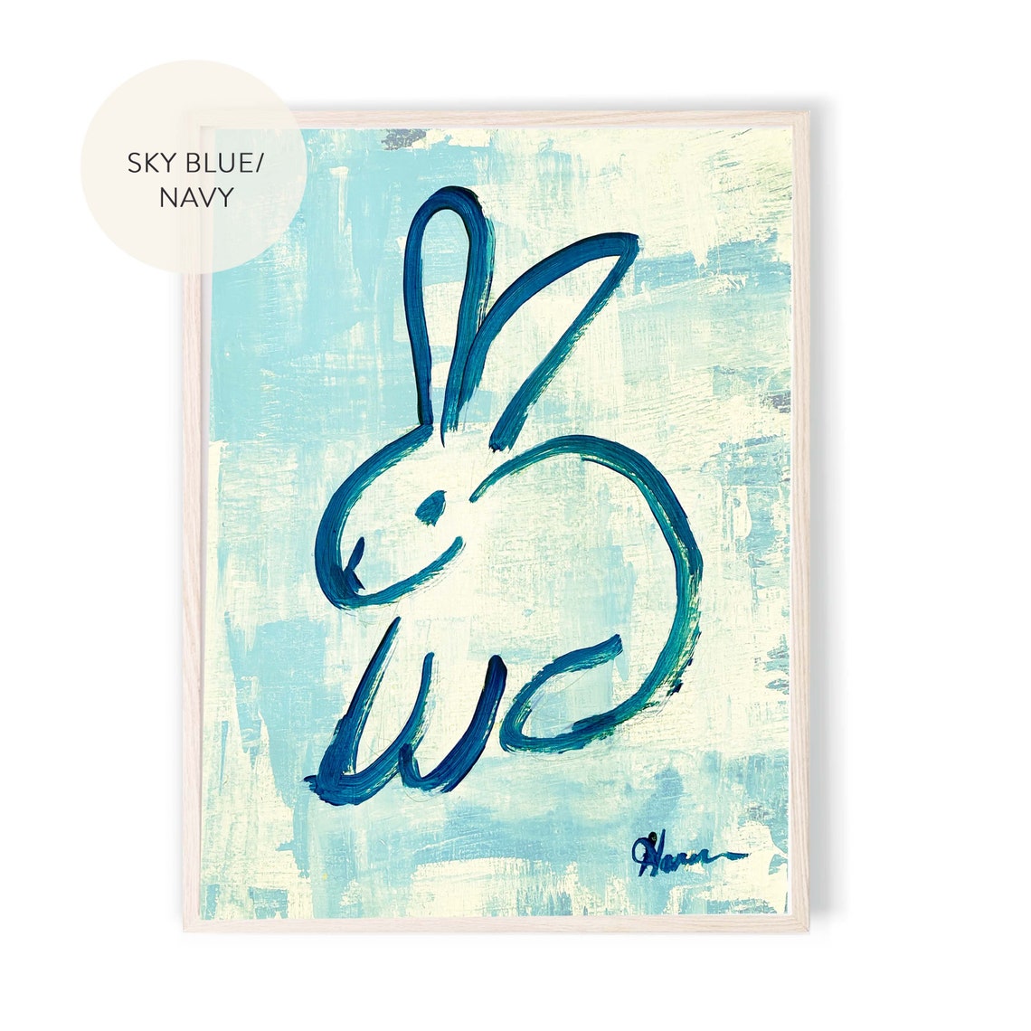 Choose Your Color Bunny Art Print Abstract Rabbit Wall Decor - Etsy