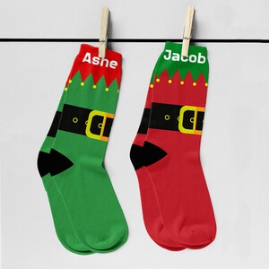 Elf Socks, Christmas Elf Socks, Festive Socks, 2023 Custom Christmas ...