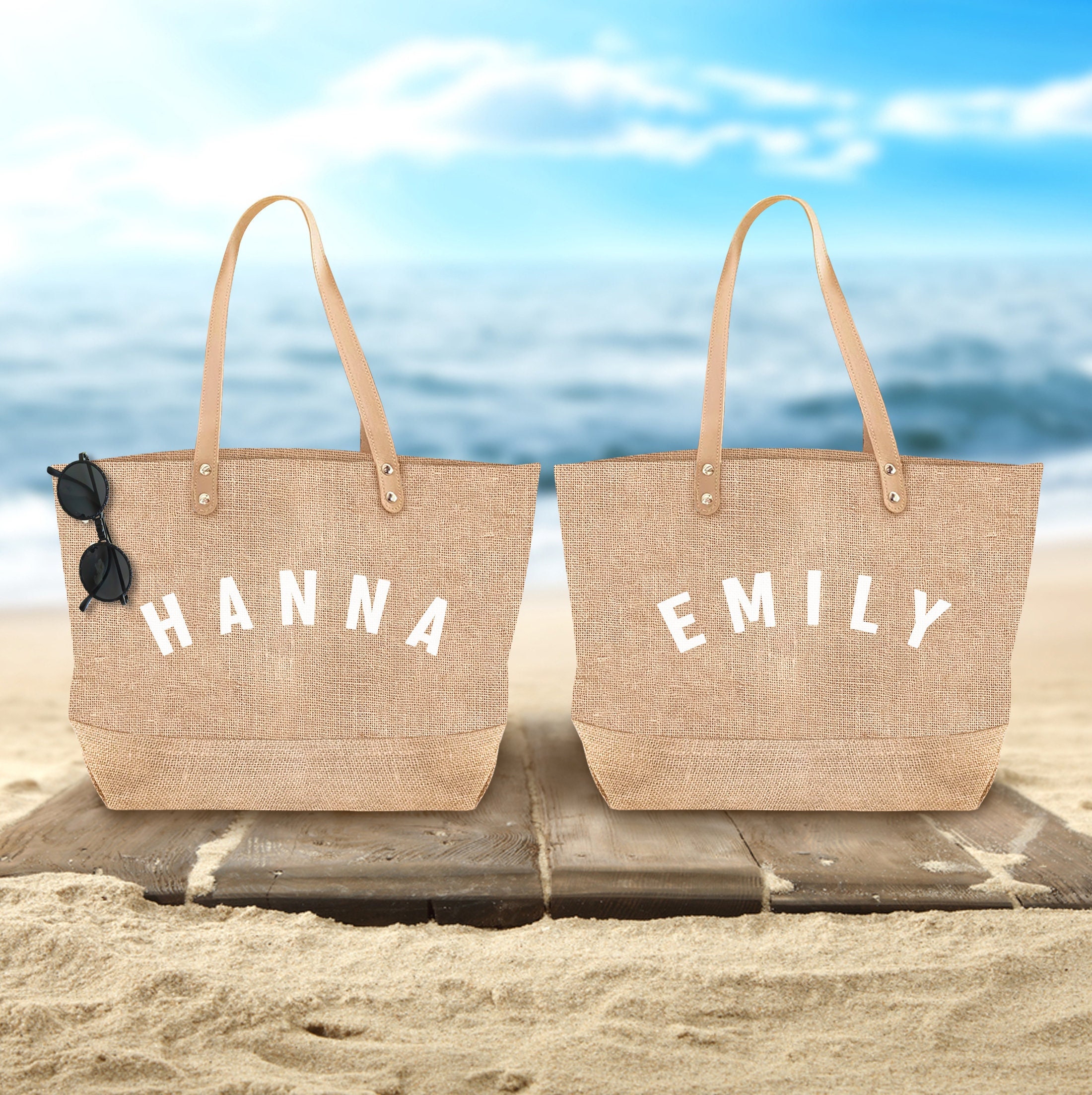 Custom Name Beach Bags Personalized Beach Tote Bag | Etsy