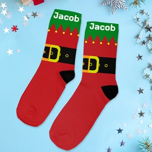 Elf Socks, Christmas Elf Socks, Festive Socks, 2023 Custom Christmas ...