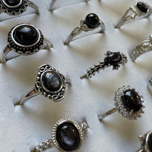 Hypersthene Ring, Hypersthene Crystal Rings , Black Crystal Ring ...