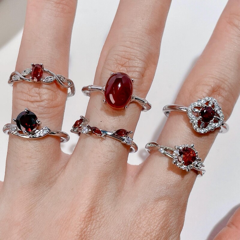 Red Stone Ring - Etsy