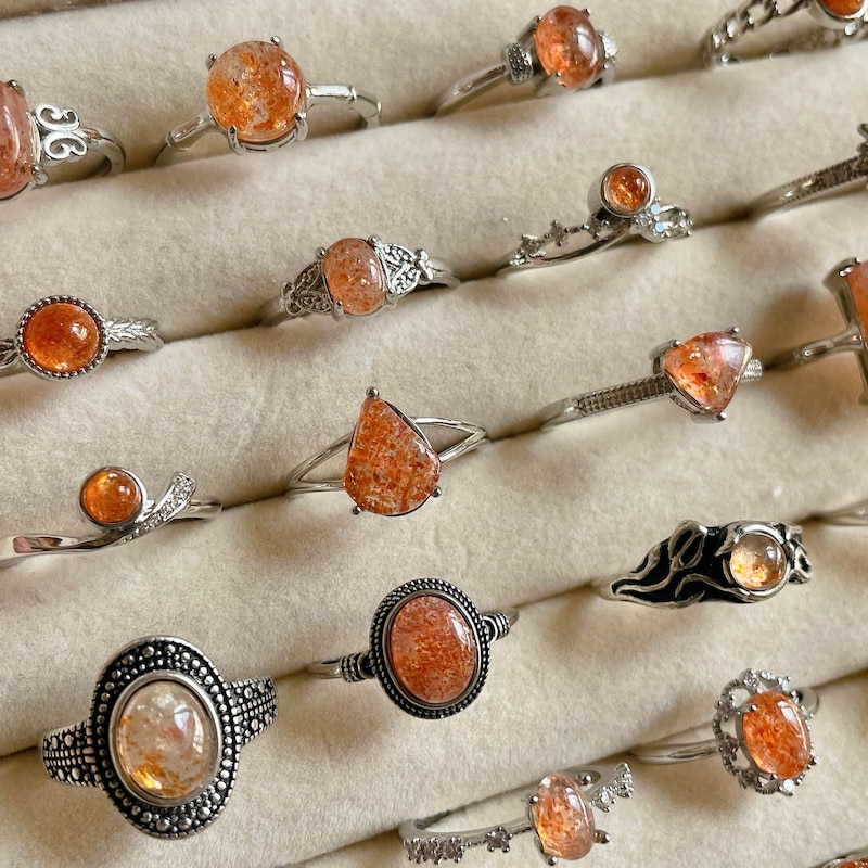 Orange Gemstone Ring - Etsy