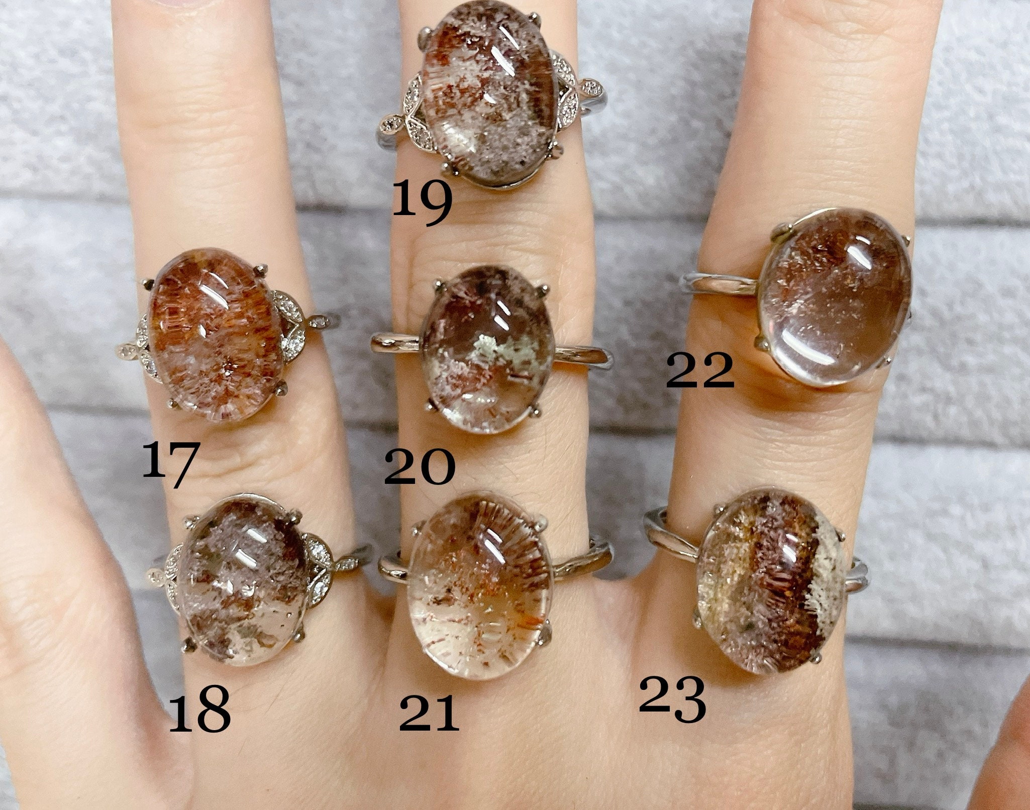 Lodolite Garden Quartz Ring Healing Crystal Rings Garden - Etsy