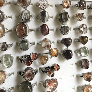 Lodolite Rings, Garden Quartz Ring, Healing Crystal Rings , Garden ...