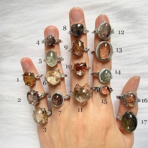 Lodolite Rings, Garden Quartz Ring, Healing Crystal Rings , Garden ...