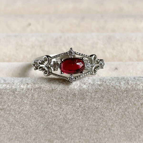 Red Stone Ring - Etsy