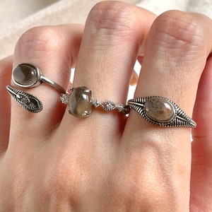 Elestial Quartz Ring, Adjustable Skeletal Crystal - Etsy