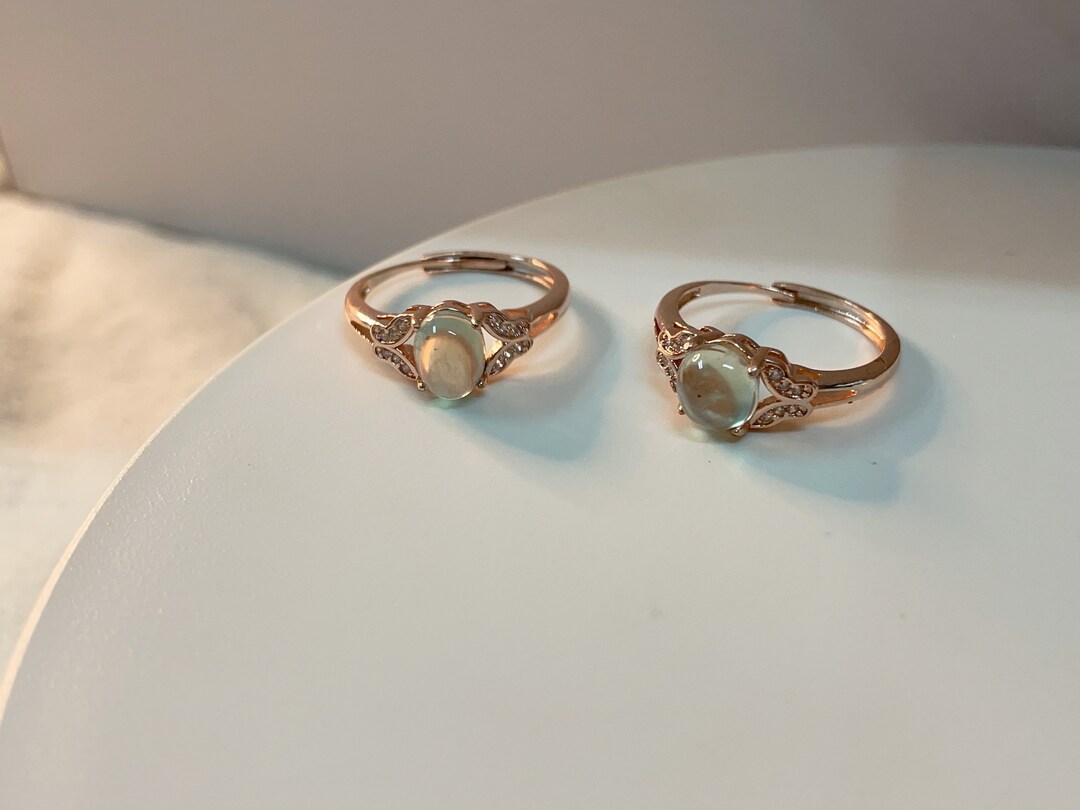 Natural Prehnite Ring, Healing Crystal Rings, Anxiety Relief ...