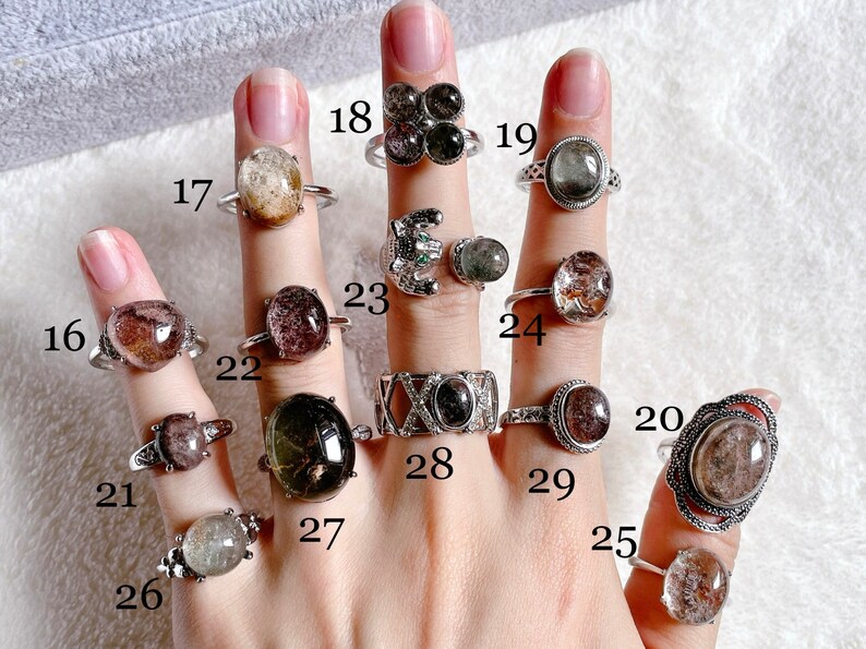 Lodolite Rings Garden Quartz Ring Healing Crystal Rings - Etsy