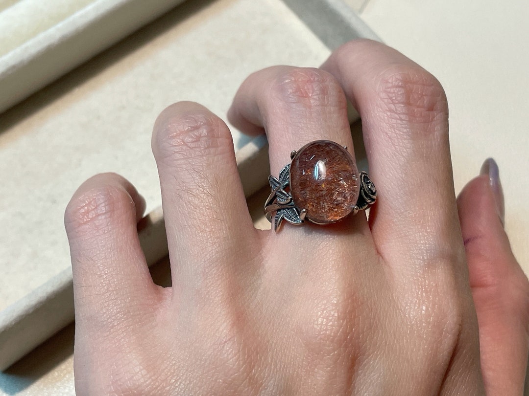 Silver Garden Quartz Ring, Silver Lodolite Ring, Healing Crystal Ring ...