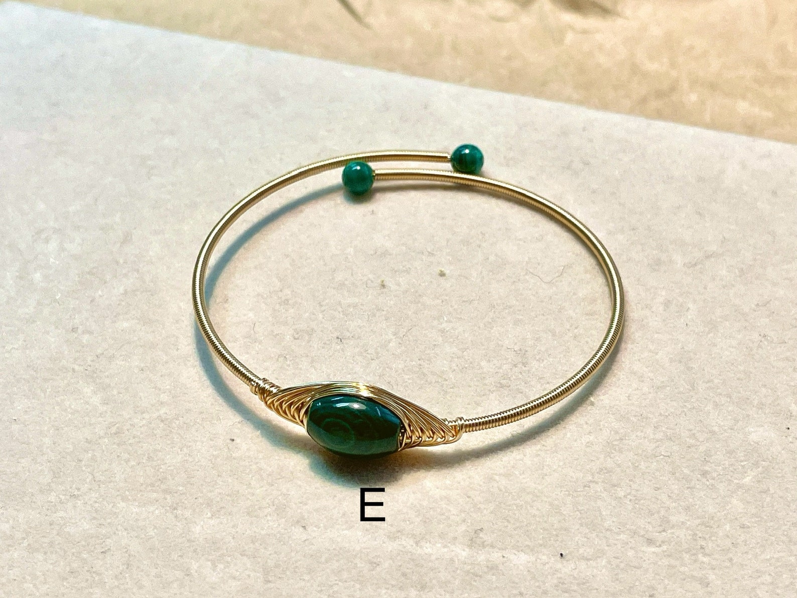 Gemstone Gold-filled Wire Wrapped Bangle Bracelet, Hippie Style ...