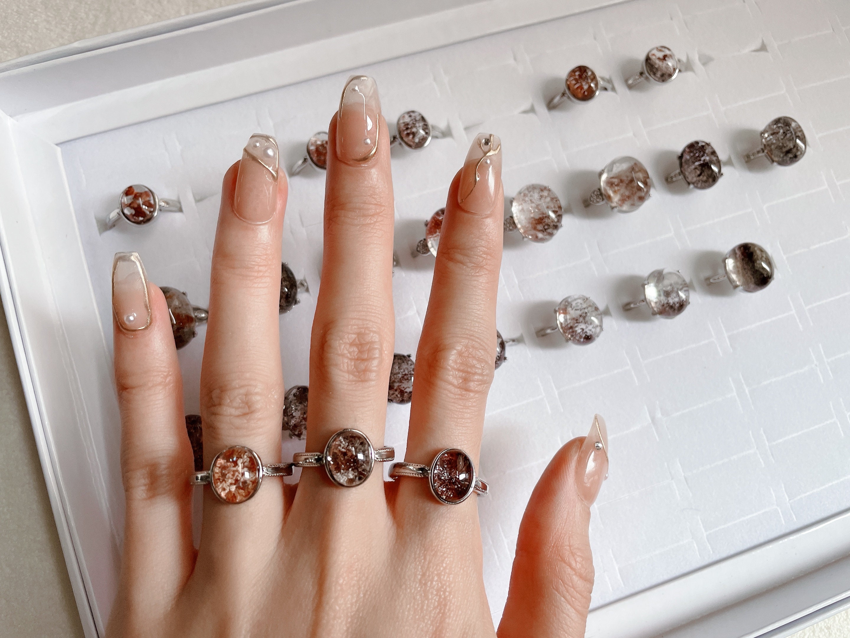 Lodolite Garden Quartz Ring Healing Crystal Rings Garden - Etsy