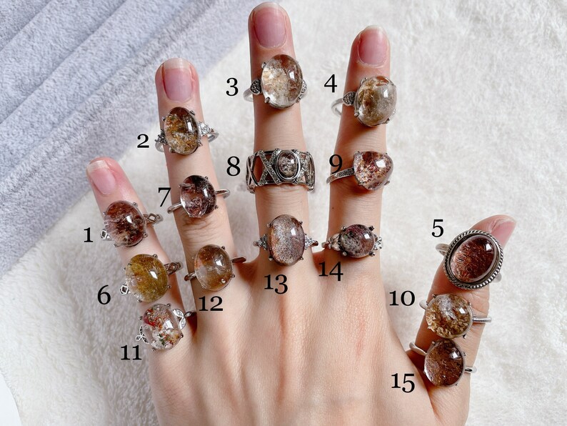 Lodolite Rings Garden Quartz Ring Healing Crystal Rings - Etsy