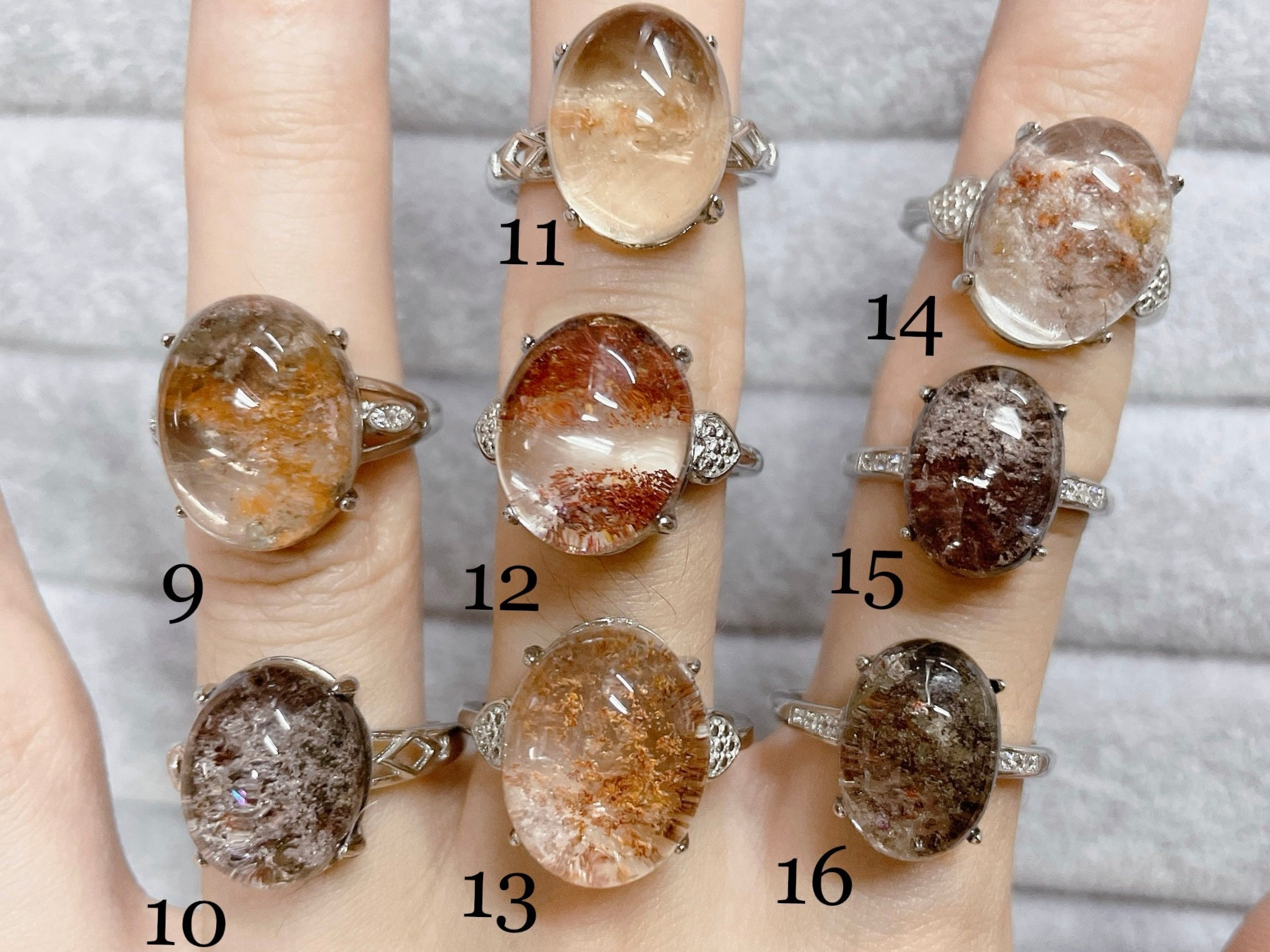 Lodolite Garden Quartz Ring Healing Crystal Rings Garden - Etsy