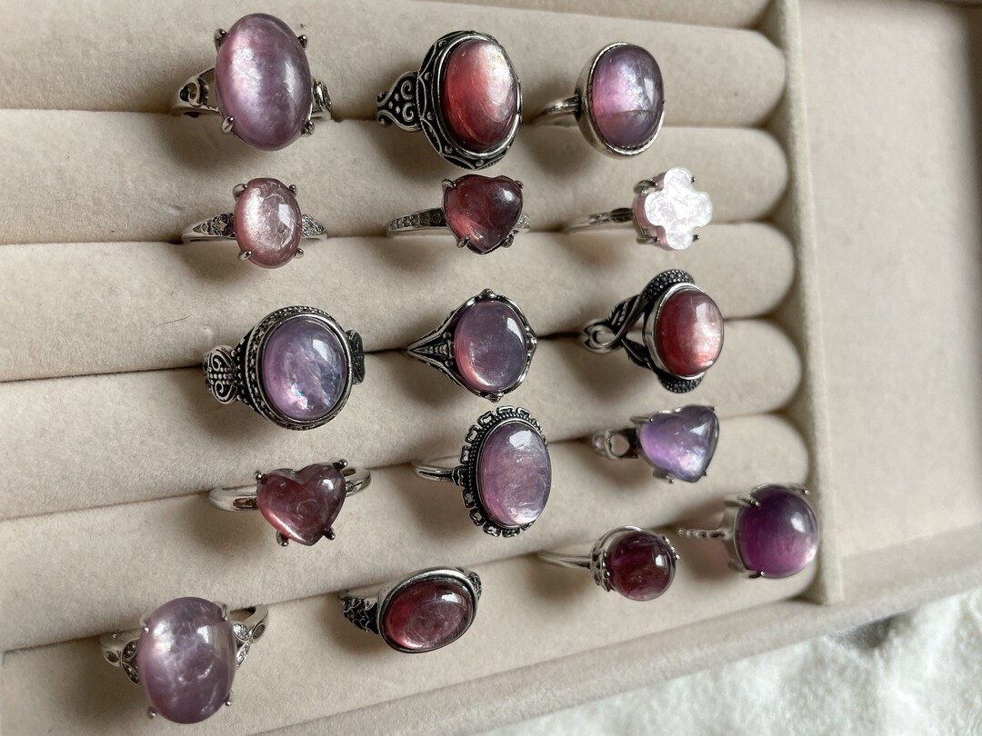 Purple Lepidolite Ring , Purple Mica , Healing Crystal Ring , Healing Energy , Balancing Energy ...
