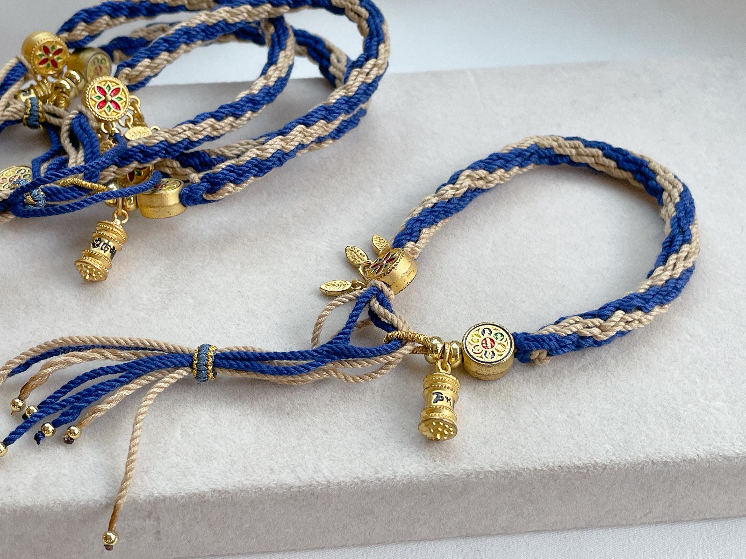 Adjustable Braided Woven Yoga Meditation Bracelet, Boho Bracelet ...
