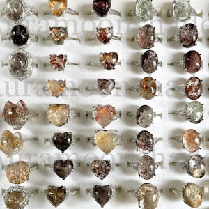 Lodolite Rings, Garden Quartz Ring, Healing Crystal Rings , Garden ...