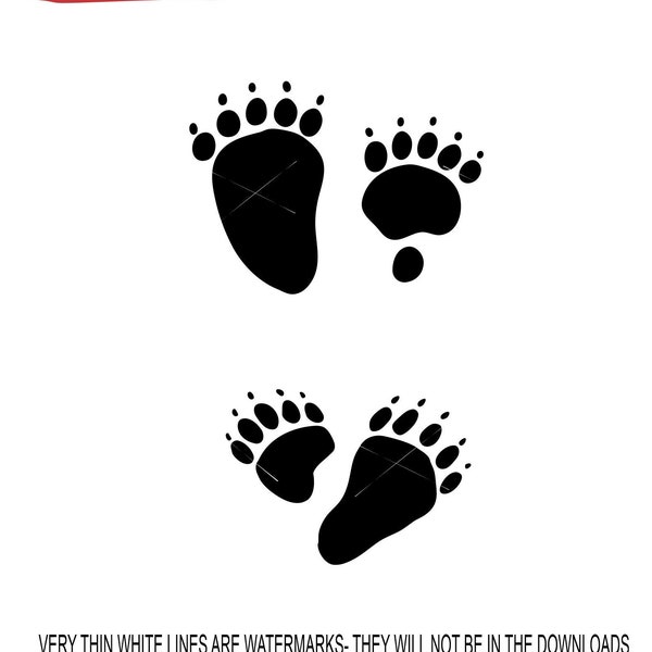 Bear Track Clipart - Etsy