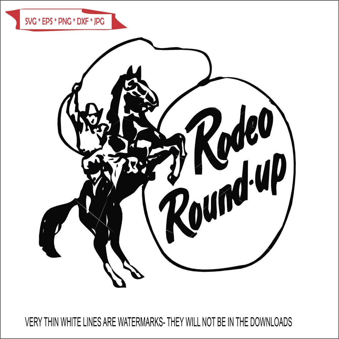 Rodeo Roundup Advertisement Lasso Cattle Drives Roping Roper Calf Horse ...