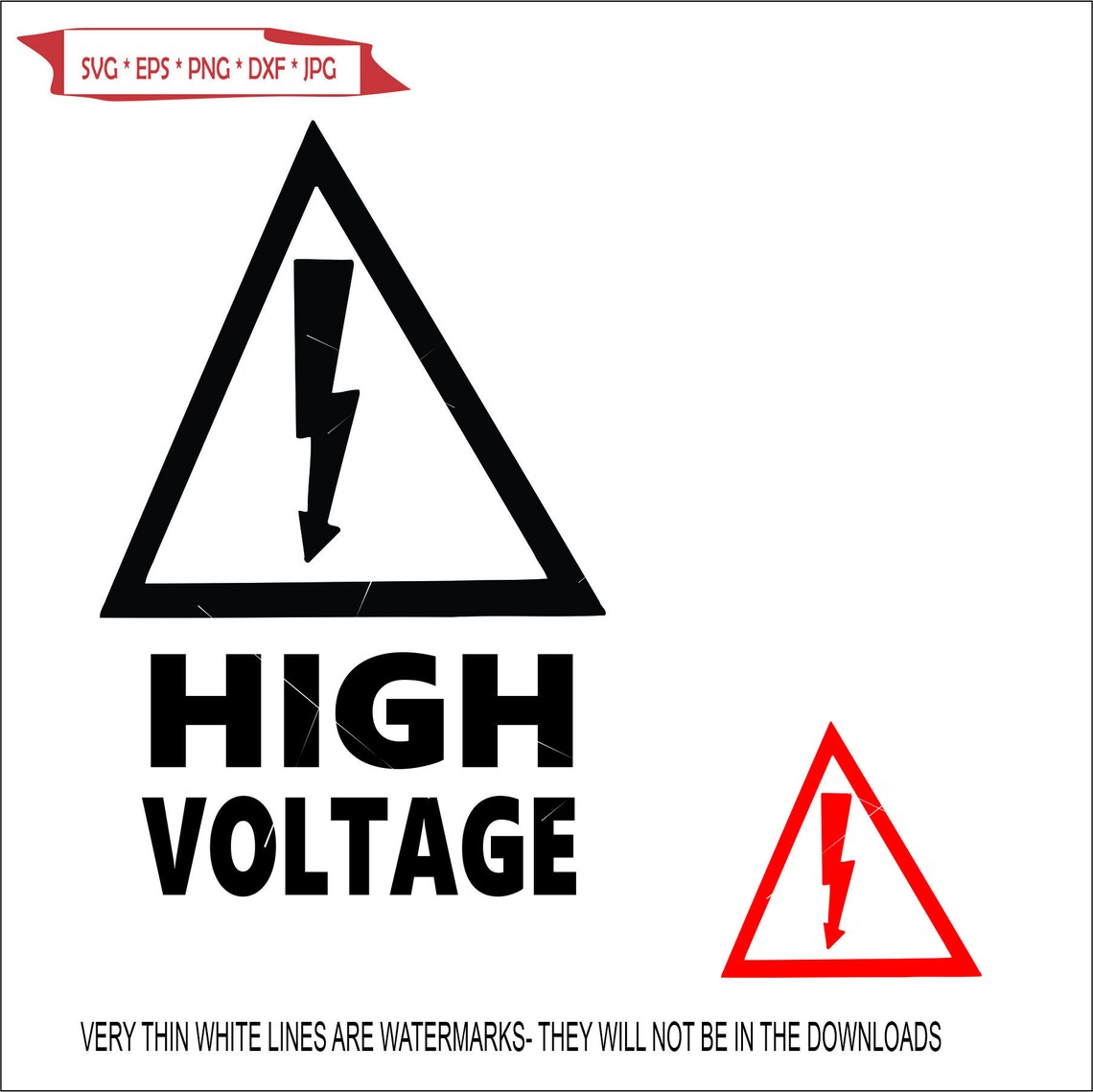High Voltage Symbol Warning Hazard Sign Electricity Spark Shock Energy ...