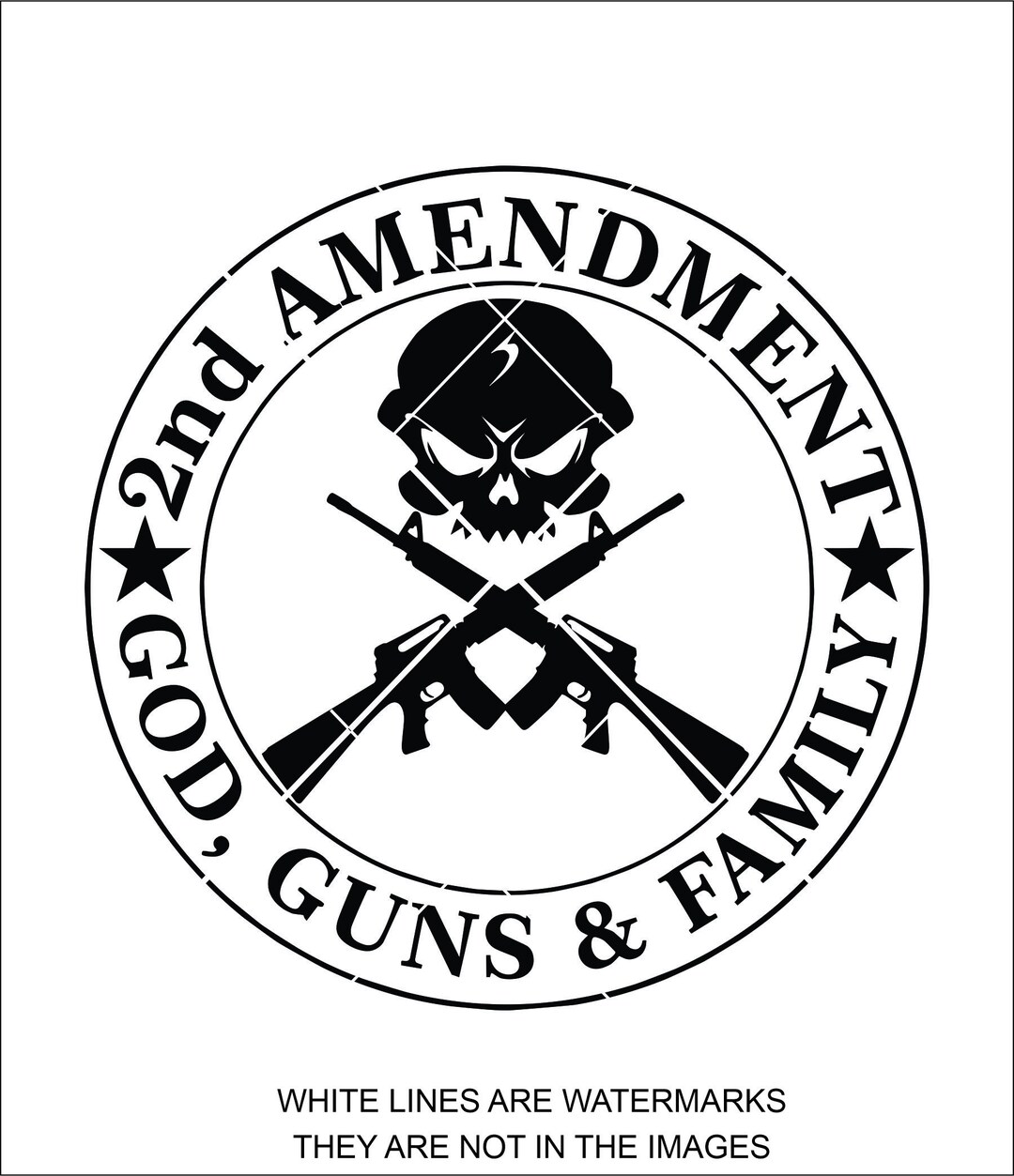 2nd Amendment God Guns Family Rifle Skull USA Gun Firearm American ...