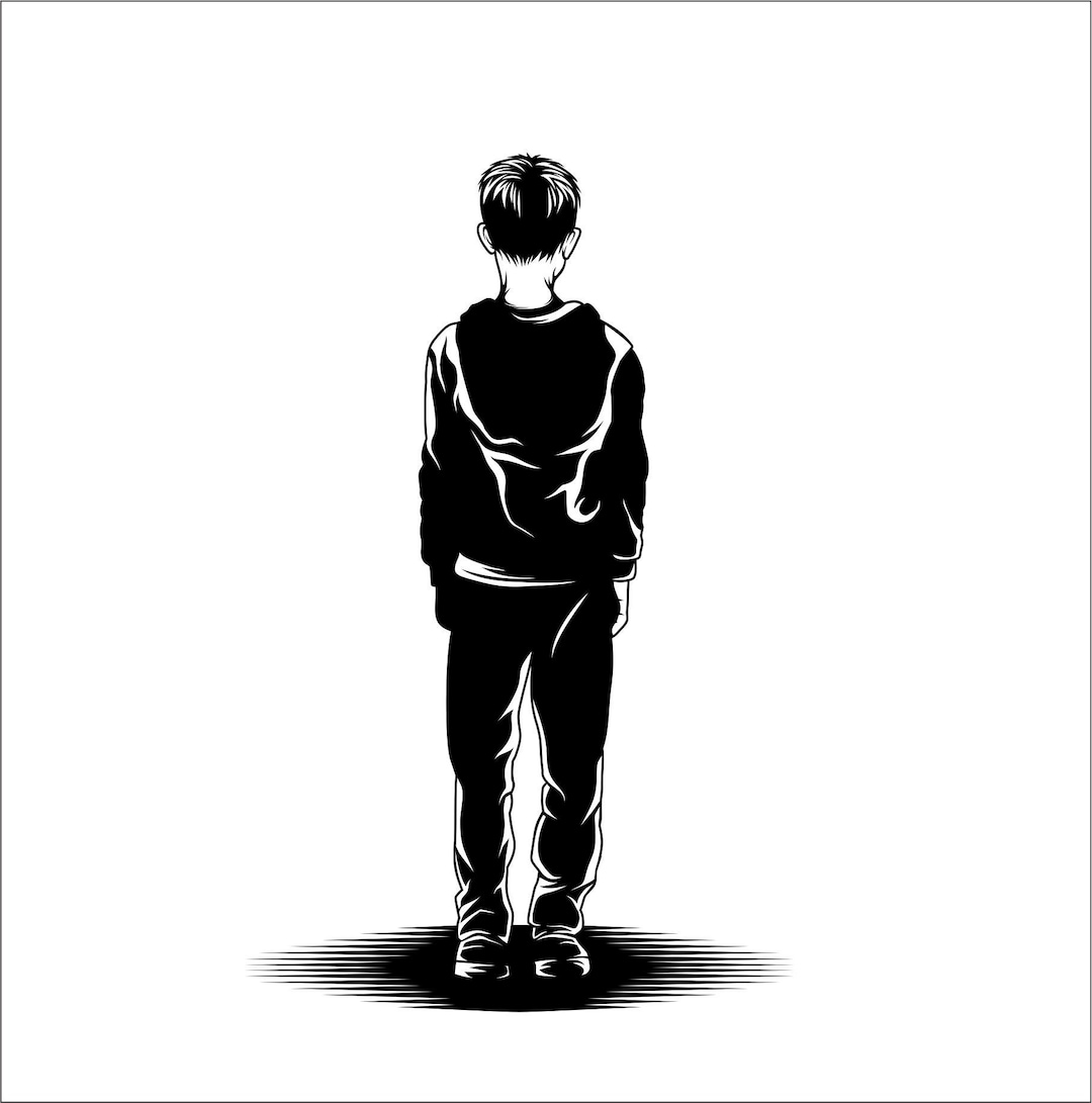 Boy With Back Toward You Young Man * SVG * Clip Art Cut Design Artwork ...